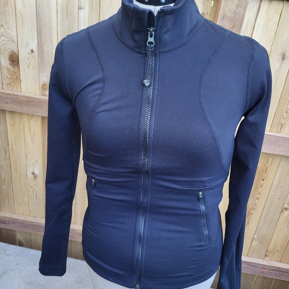 Zella | Jackets & Coats | Zella Womens Black Knit Long Sleeve Zip Front ...